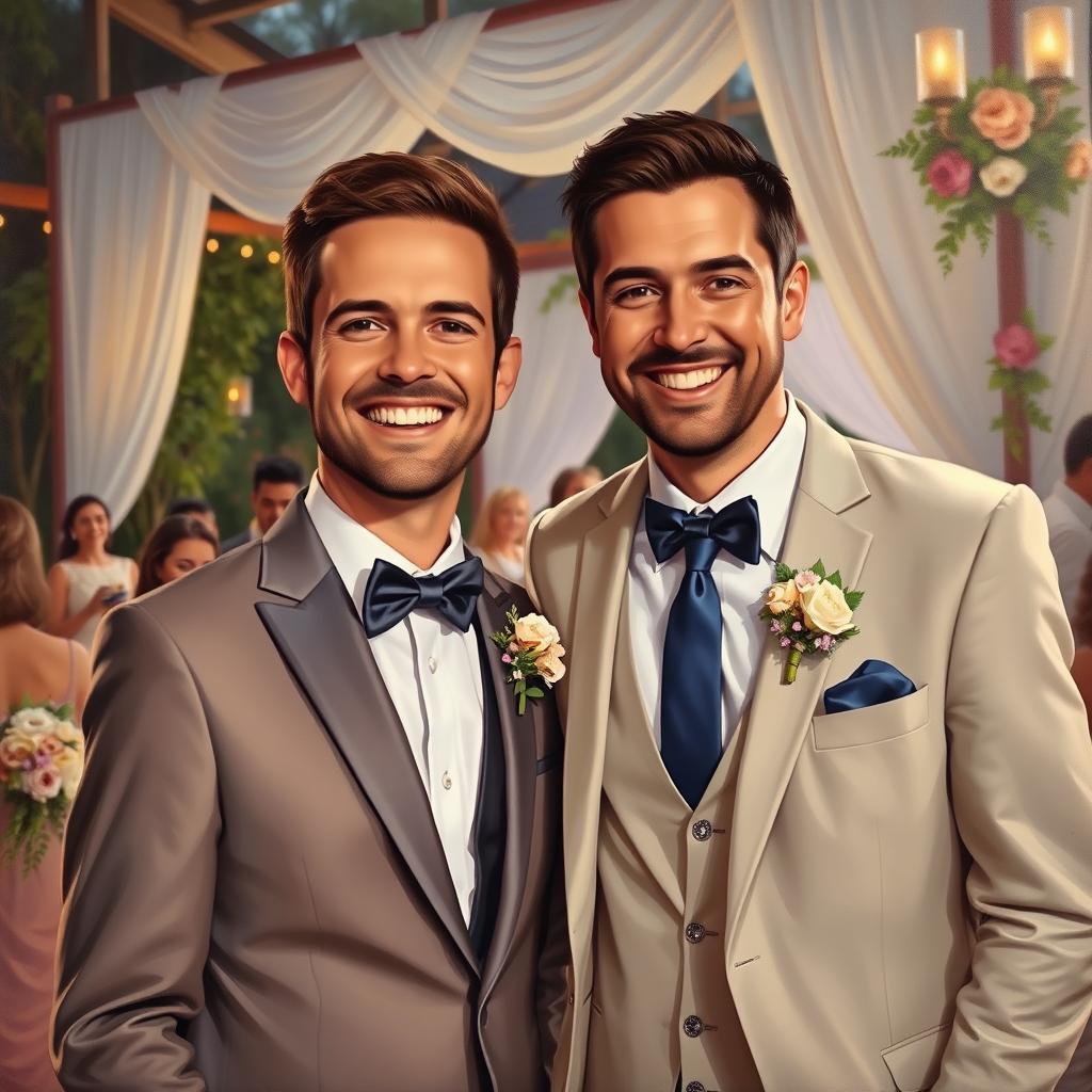 Celebrate Love: A Joyful Wedding Scene of Two Grooms