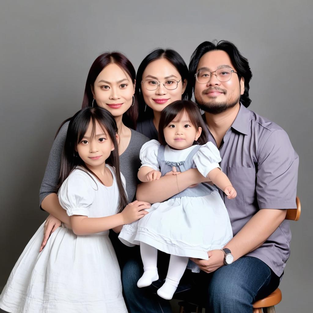 Heartwarming Family Portrait in Studio Ghibli Style | Idyllic Ideas