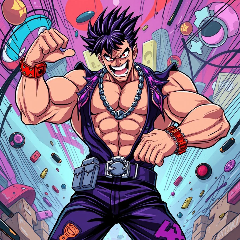 Dynamic Jojo-Inspired Animation Scene - AI-Generated Artwork