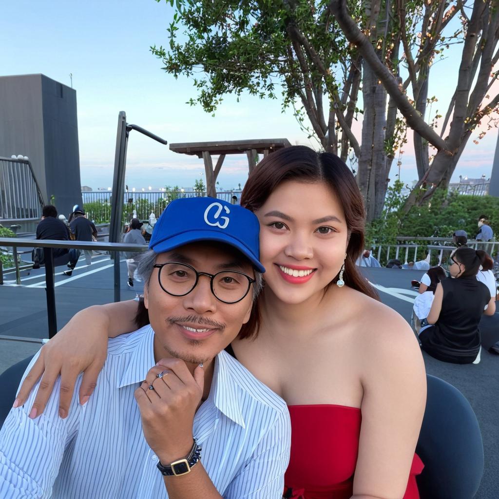 Cheerful Friends in a Ghibli-Inspired Outdoor Scene