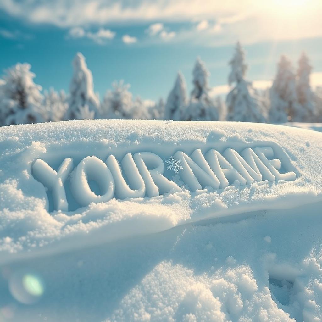 Stunning Winter Scene with Your Name Engraved in Snow | Idyllic