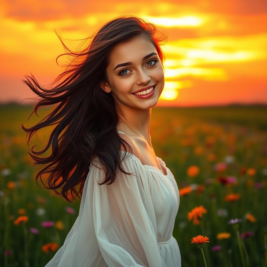 Joyful Moments: A Young Woman Embracing Nature's Beauty