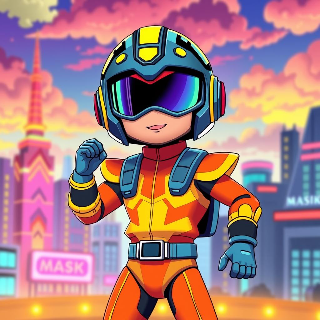 Vibrant 80s Cartoon Character from MASK | Retro Animated Adventure