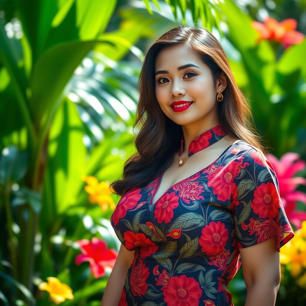 Vibrant Malay Beauty in Traditional Kebaya - Idyllic AI Art