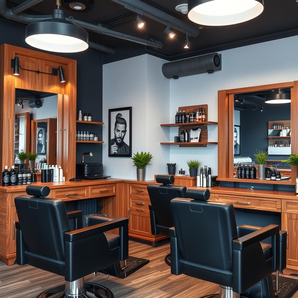 Stylish Modern Men's Barber Shop Design Ideas