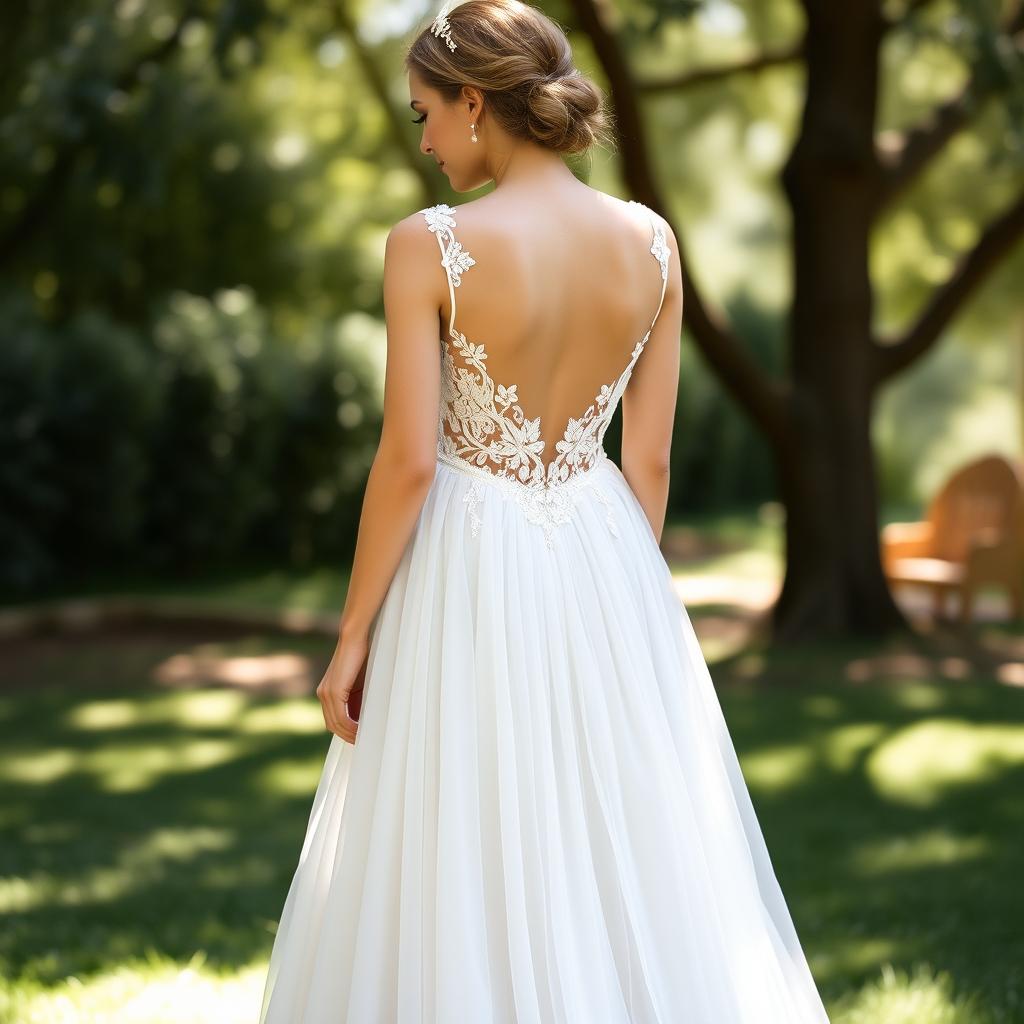 Elegant A-Line Wedding Dress with Lace Detailing | Idyllic Ideas