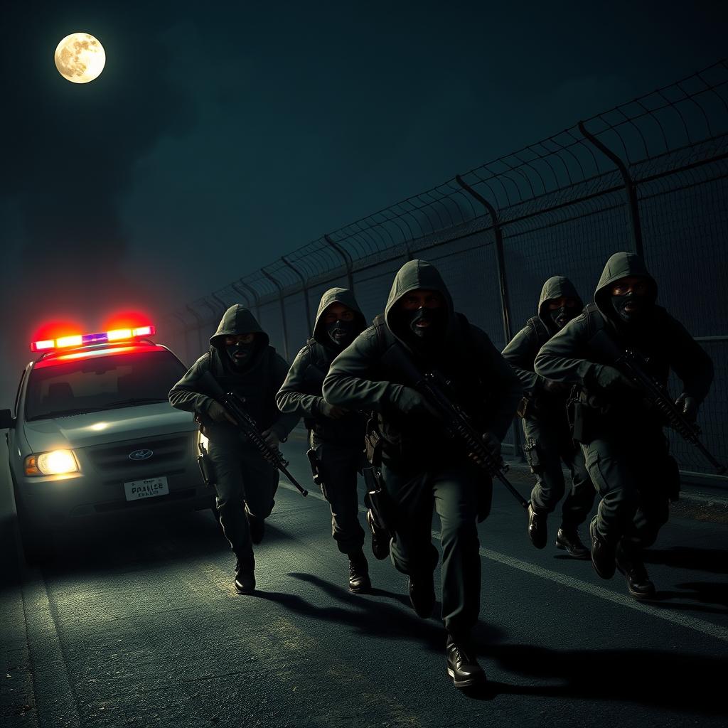 High-Stakes Night Escape: Terrorists Flee Under Moonlight