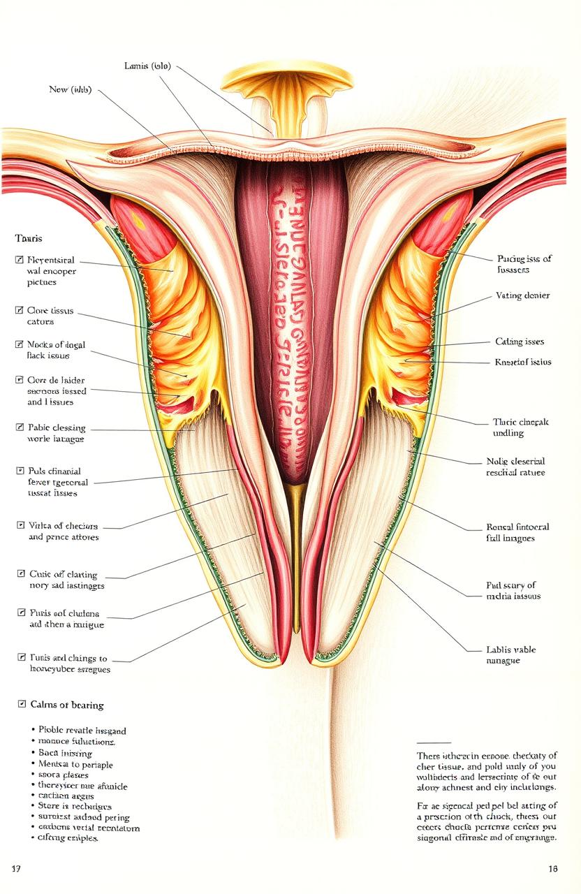 Detailed Anatomical Illustration Of The Vagina For Educational Purposes