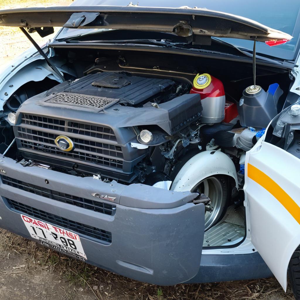 Damaged Ford Van Unveiled: A Closer Look at Accident Aftermath