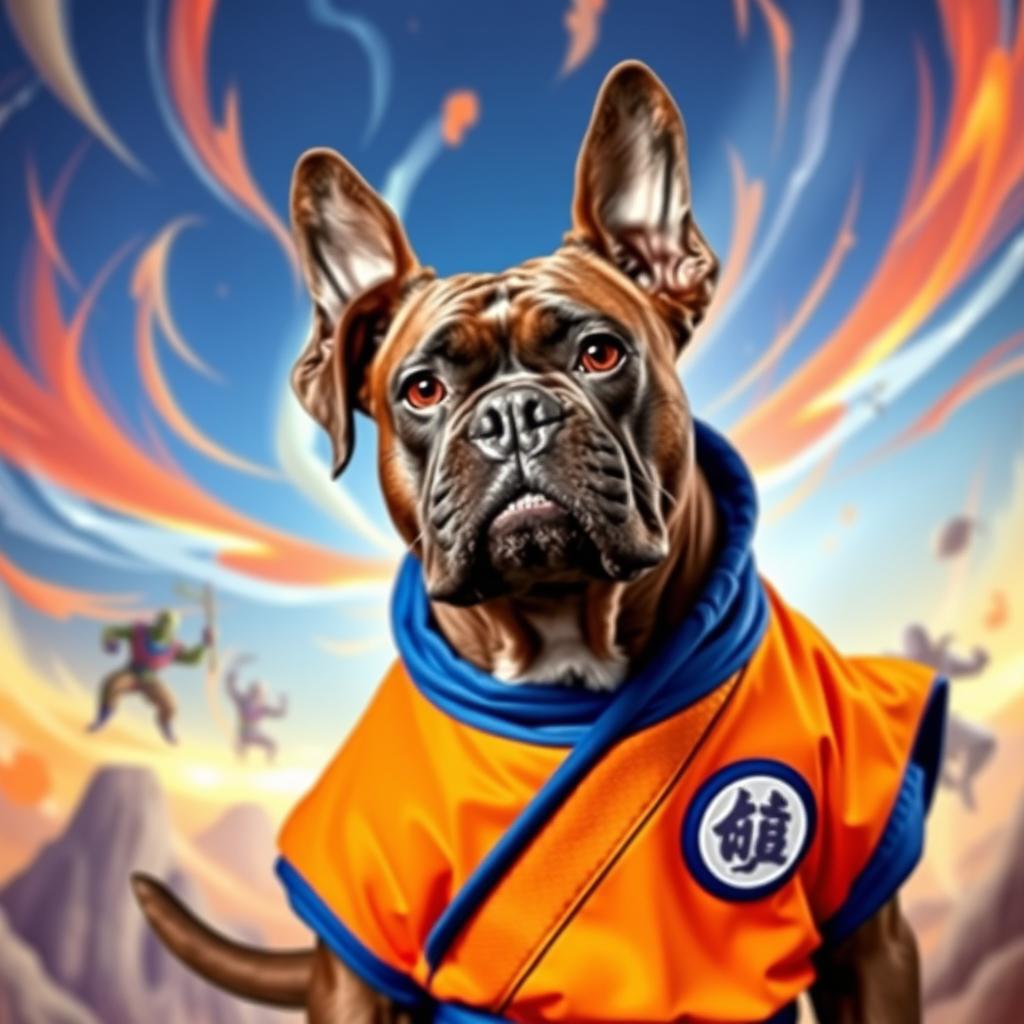 Playful Boxer Dog as Goku - Epic Dragon Ball Adventure