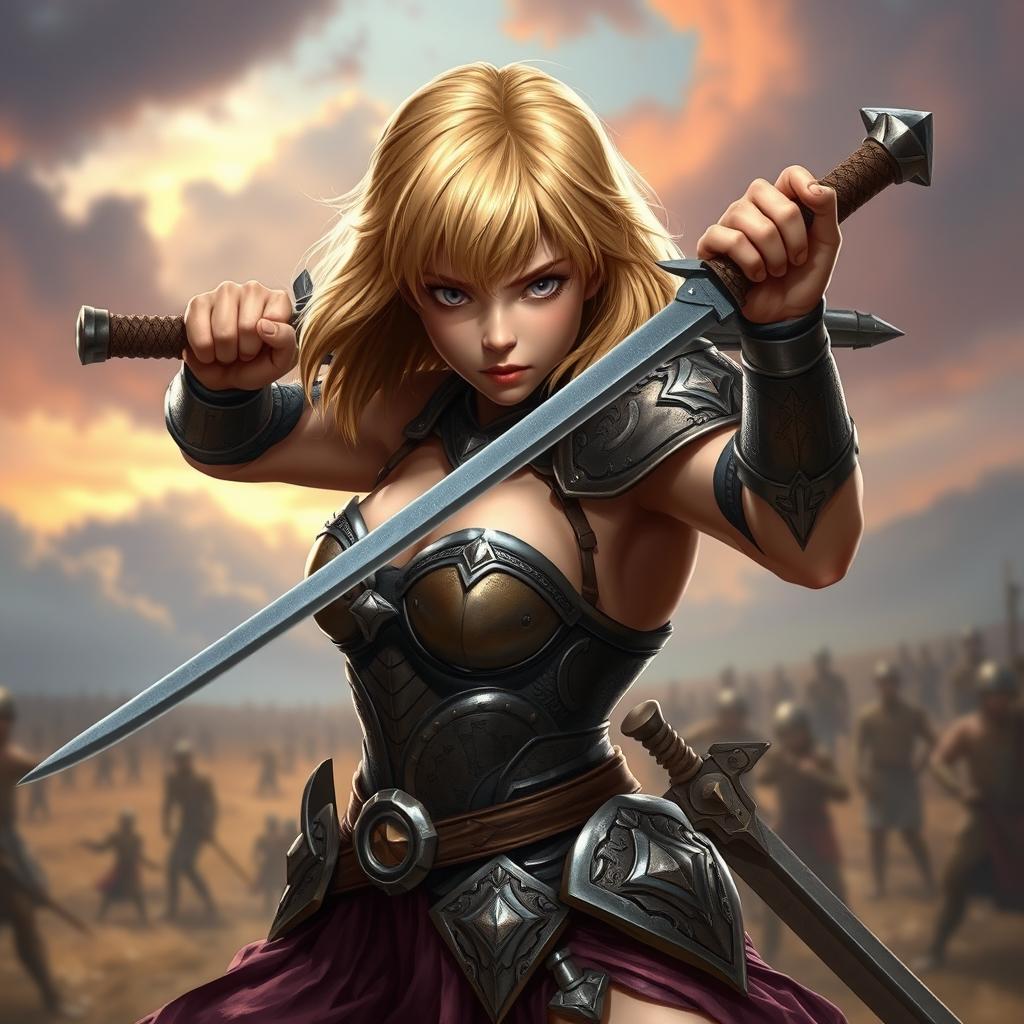 Fierce Female Warrior: Capturing Strength and Valor in Action
