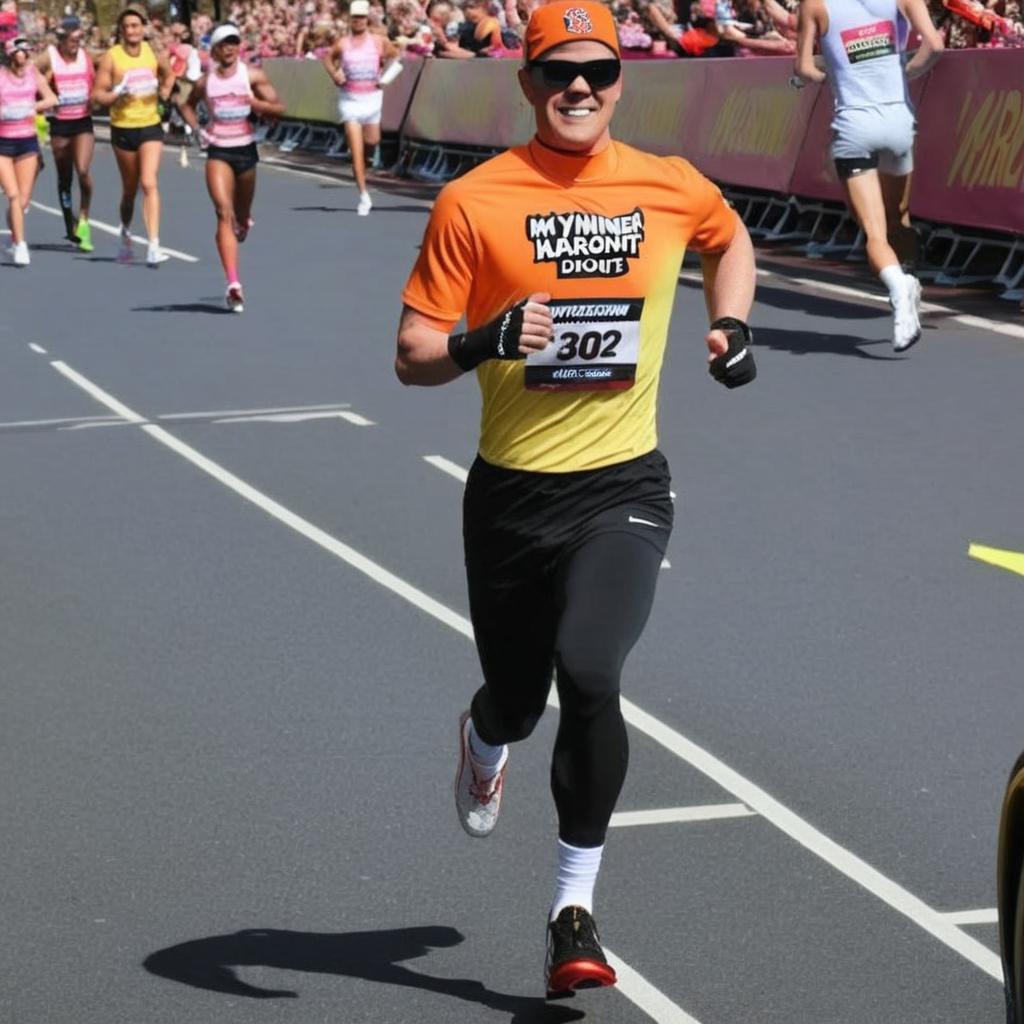 Dynamic Action Figure of a Marathon Runner - Earnest & Determined