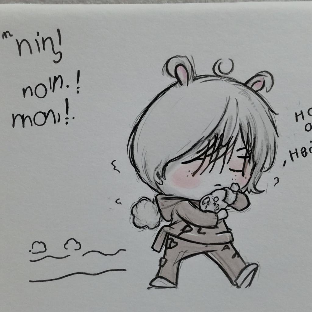 Chibi Comic Panel: A Hilarious Sleepy Scare