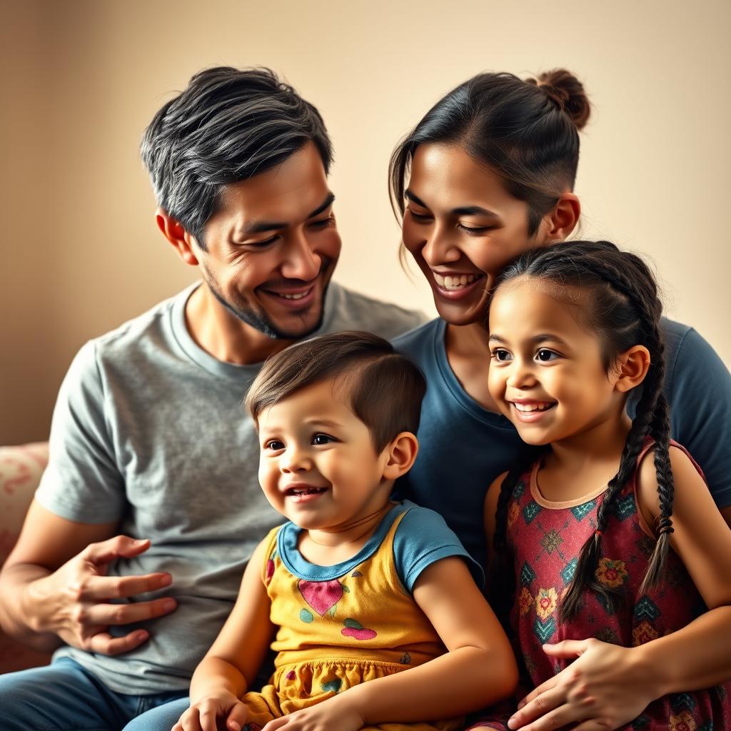 Heartwarming Family Portrait: A Lifelike AI-Generated Image