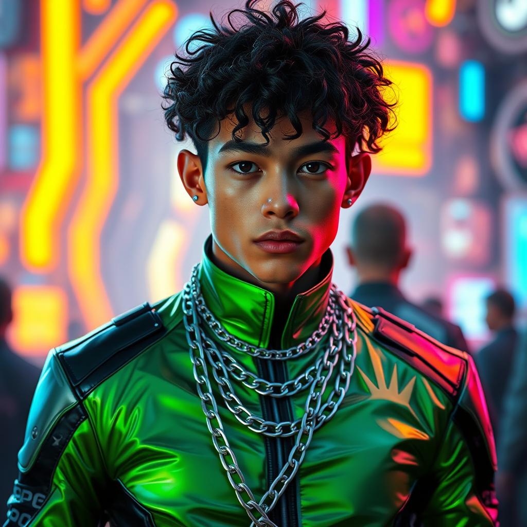 Futuristic Teenage Hero: A High-Tech Fantasy Adventure