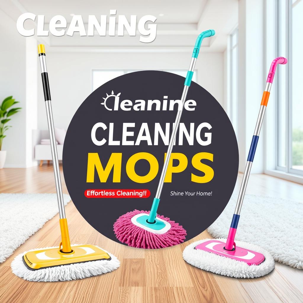 Eye-Catching Poster Design for Cleaning Mops | Vibrant & Effective