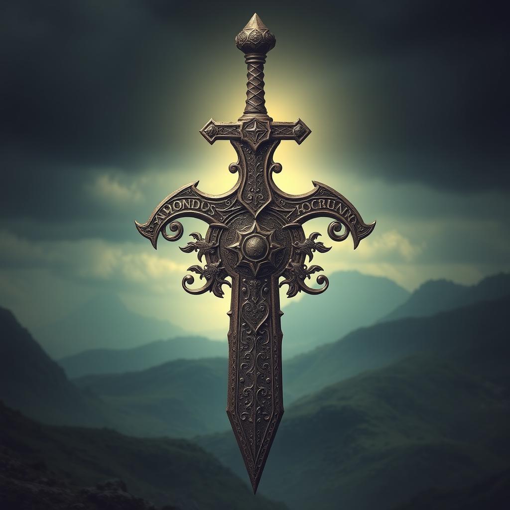 Intricate Gammadion Fylfot Sword Design | Mystical Art