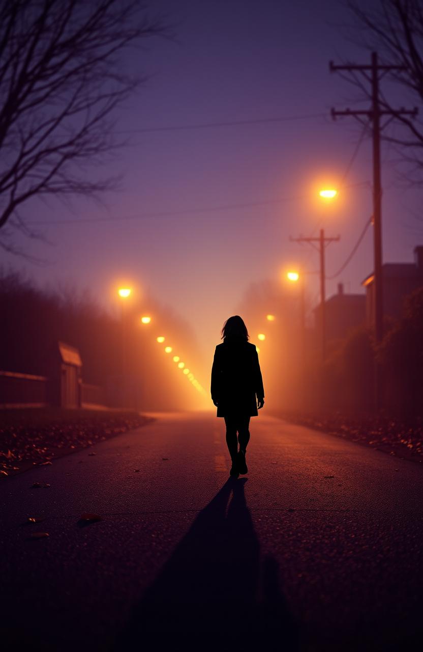 Emotional Autumn Dusk: A Solitary Journey