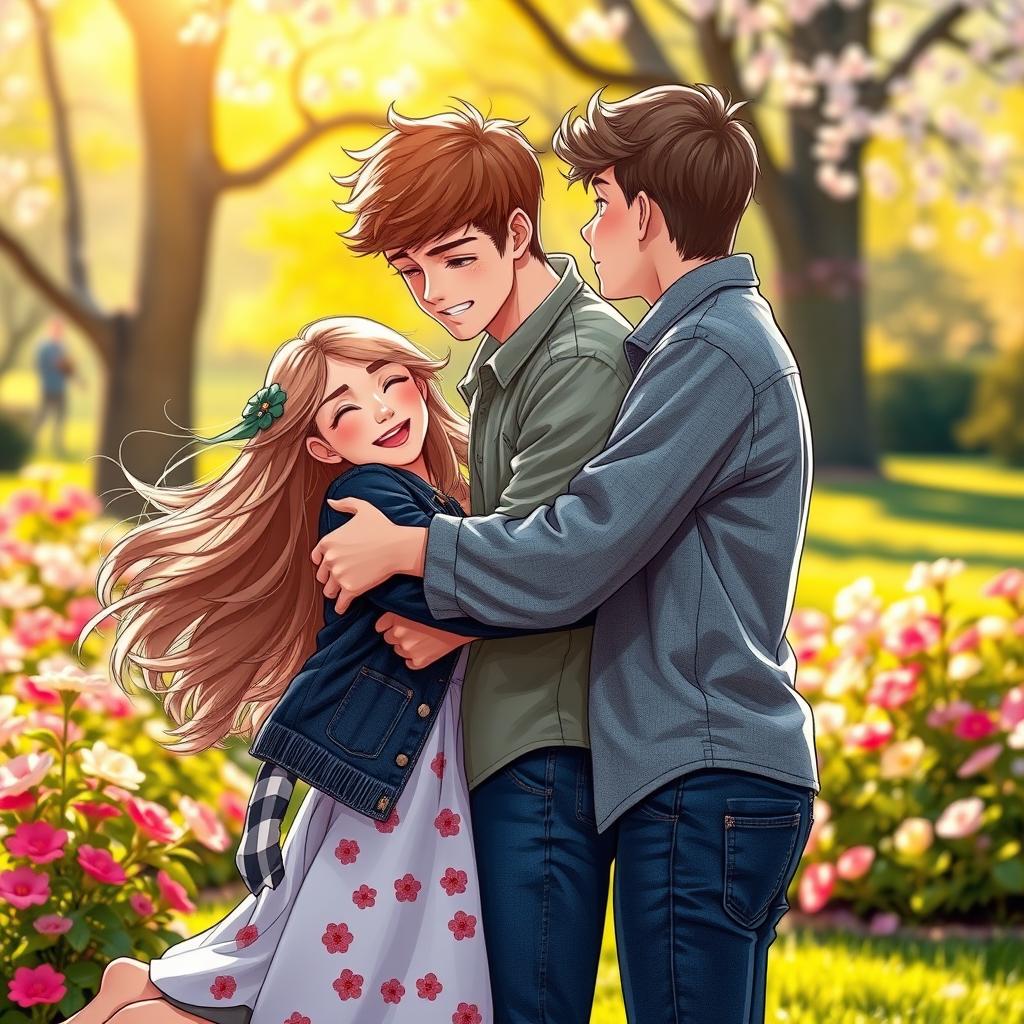 Romantic Love Triangle: A Picture-Perfect Moment in the Park