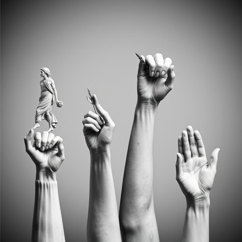 Classical Hands in Action: A Mythical Scrapbook Aesthetic