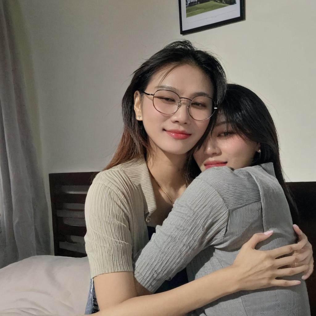 Cozy Embrace: A Romantic Scene of Young Love