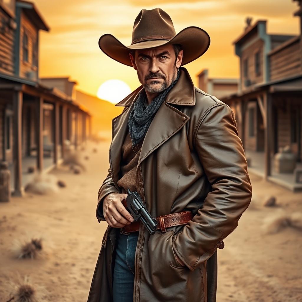 Rugged Cowboy in the Wild West: A Portrait of Adventure and Danger