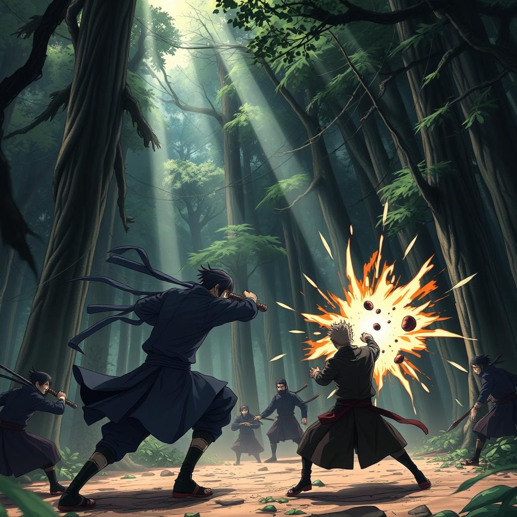 Epic Ninja Battle in Ominous Forest – Chūnin Exam Inspired