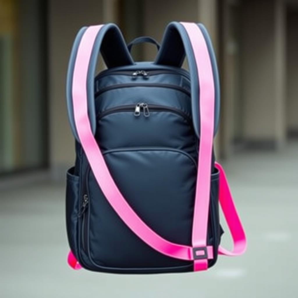 Stylish Modern Backpack with Neon Pink Straps - Perfect Blend of ...