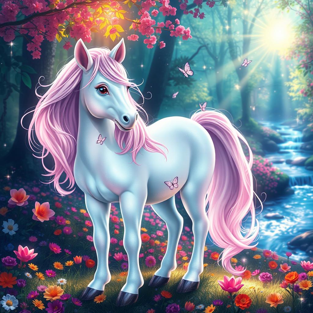 Magical Pony in Enchanted Forest - A Whimsical AI Art Experience