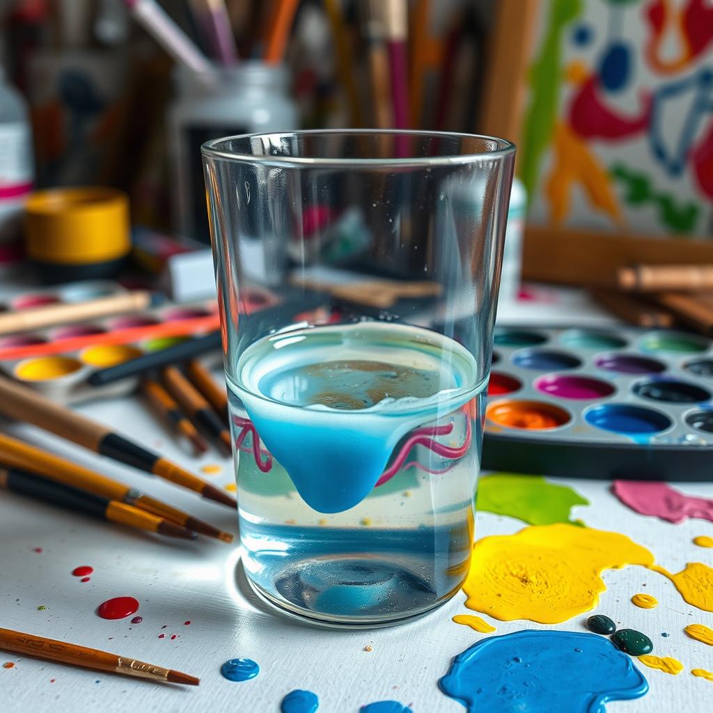 Captivating Close-Up: Acetone and Paint Dissolution Art Scene