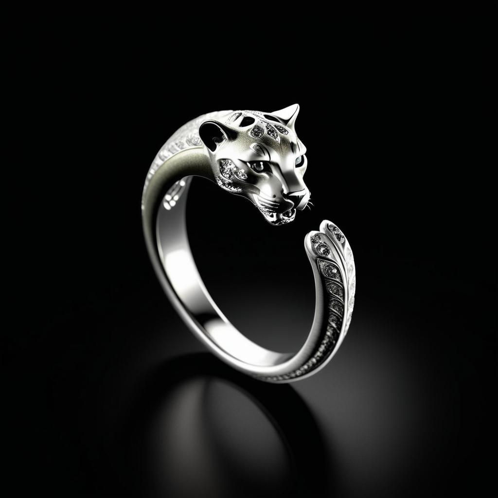 Breathtaking Panther Ring Design with Art Deco Elegance