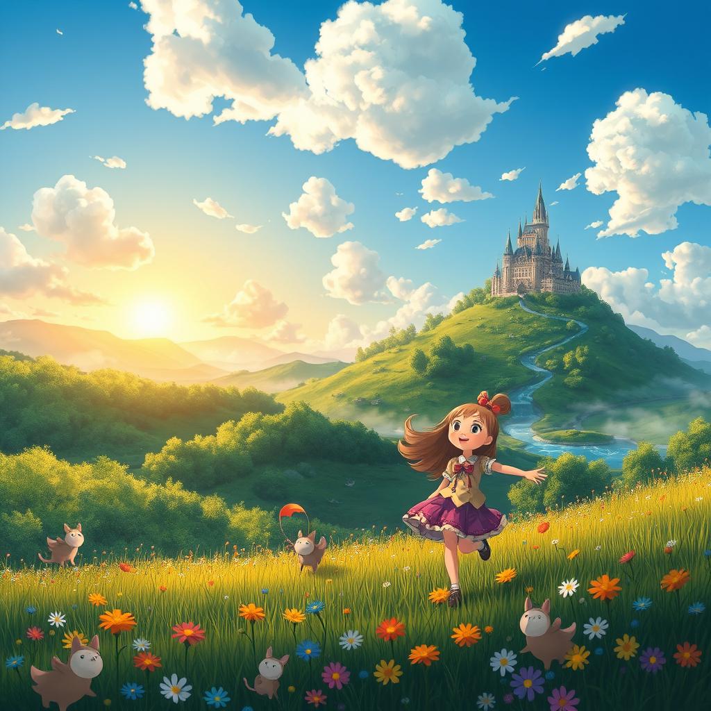 Enchanting Studio Ghibli Inspired Scene of Magic and Adventure