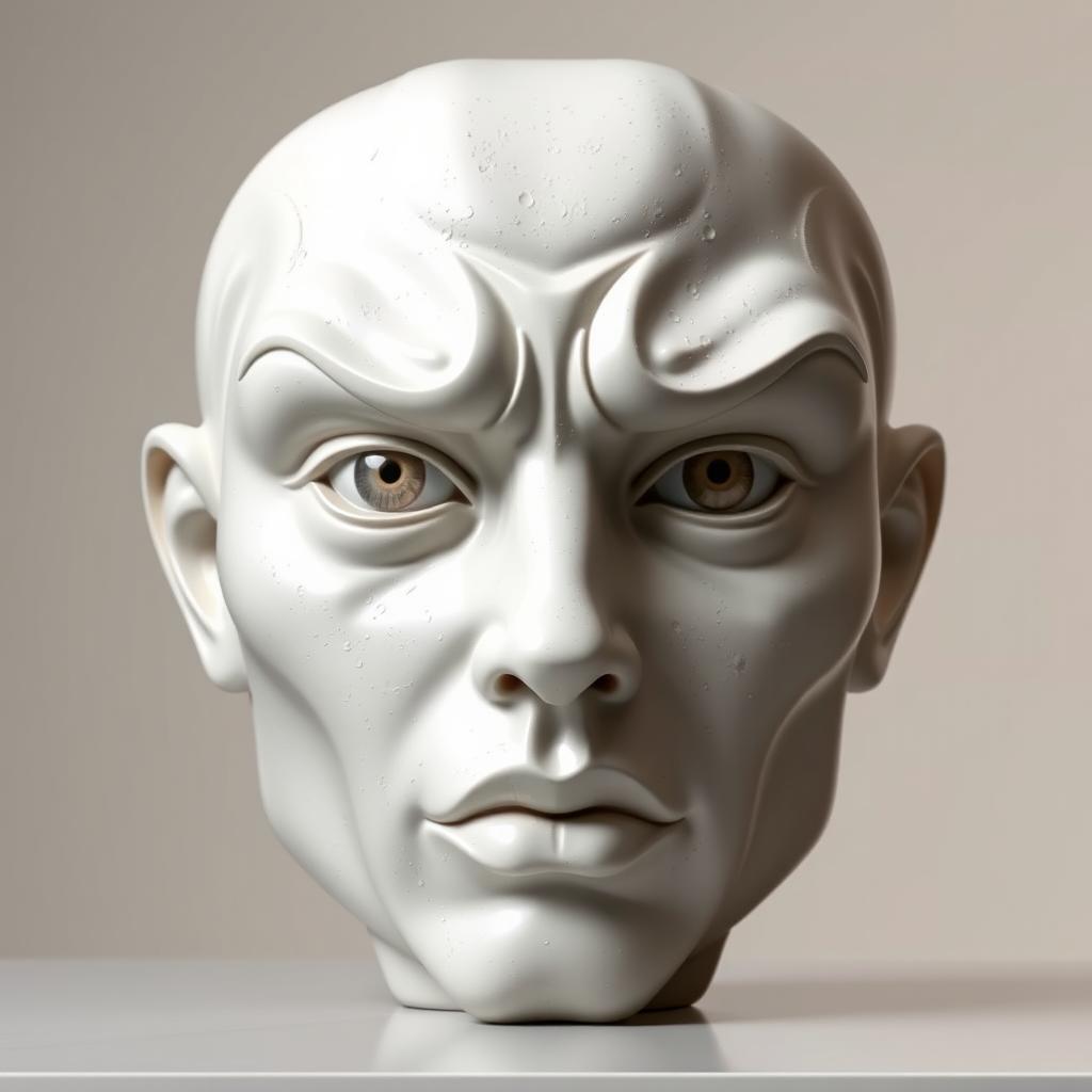 Mesmerizing Sculptural Face: A Study in Emotion and Depth