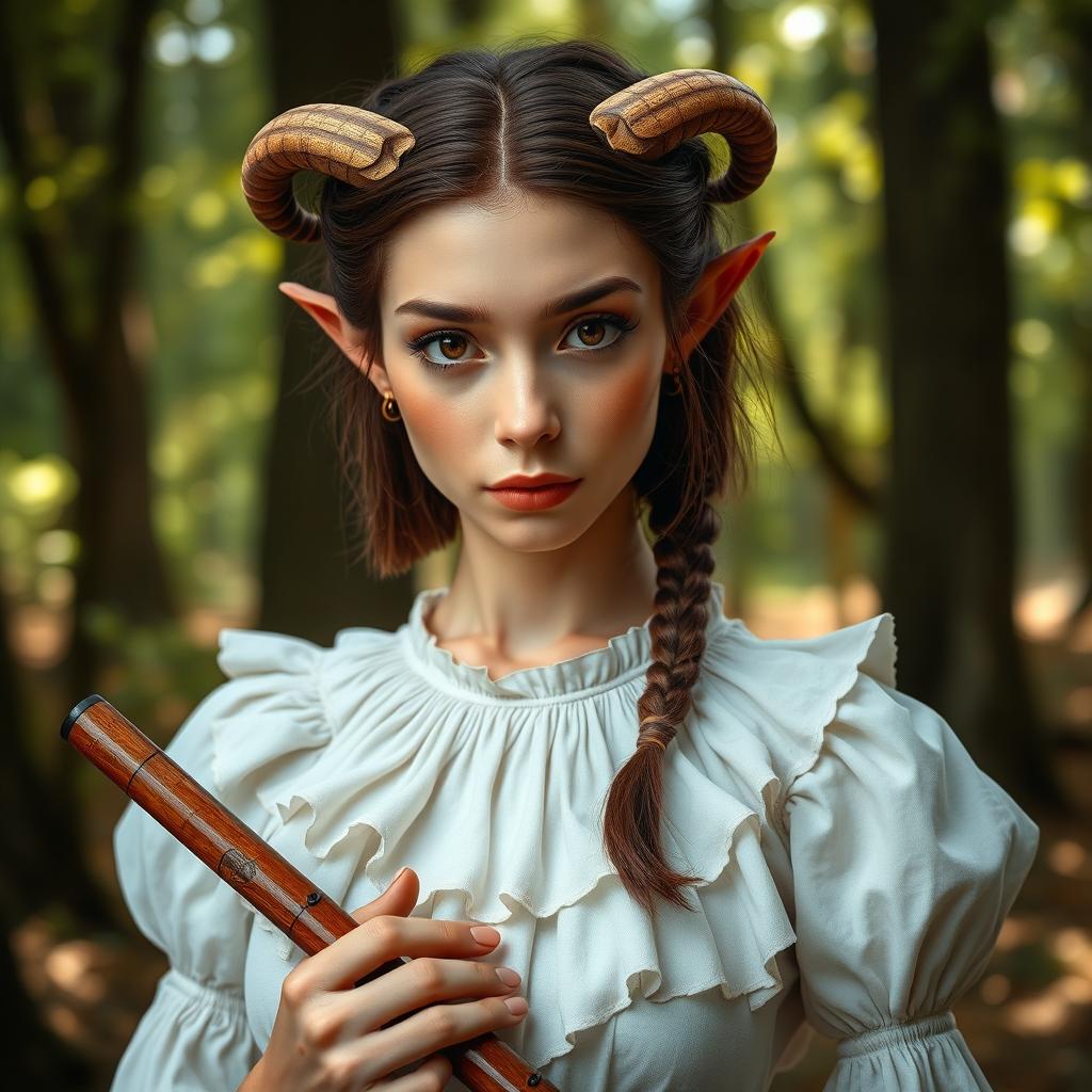 Enchanting Female Satyr in Mystical Forest - AI Art Creation