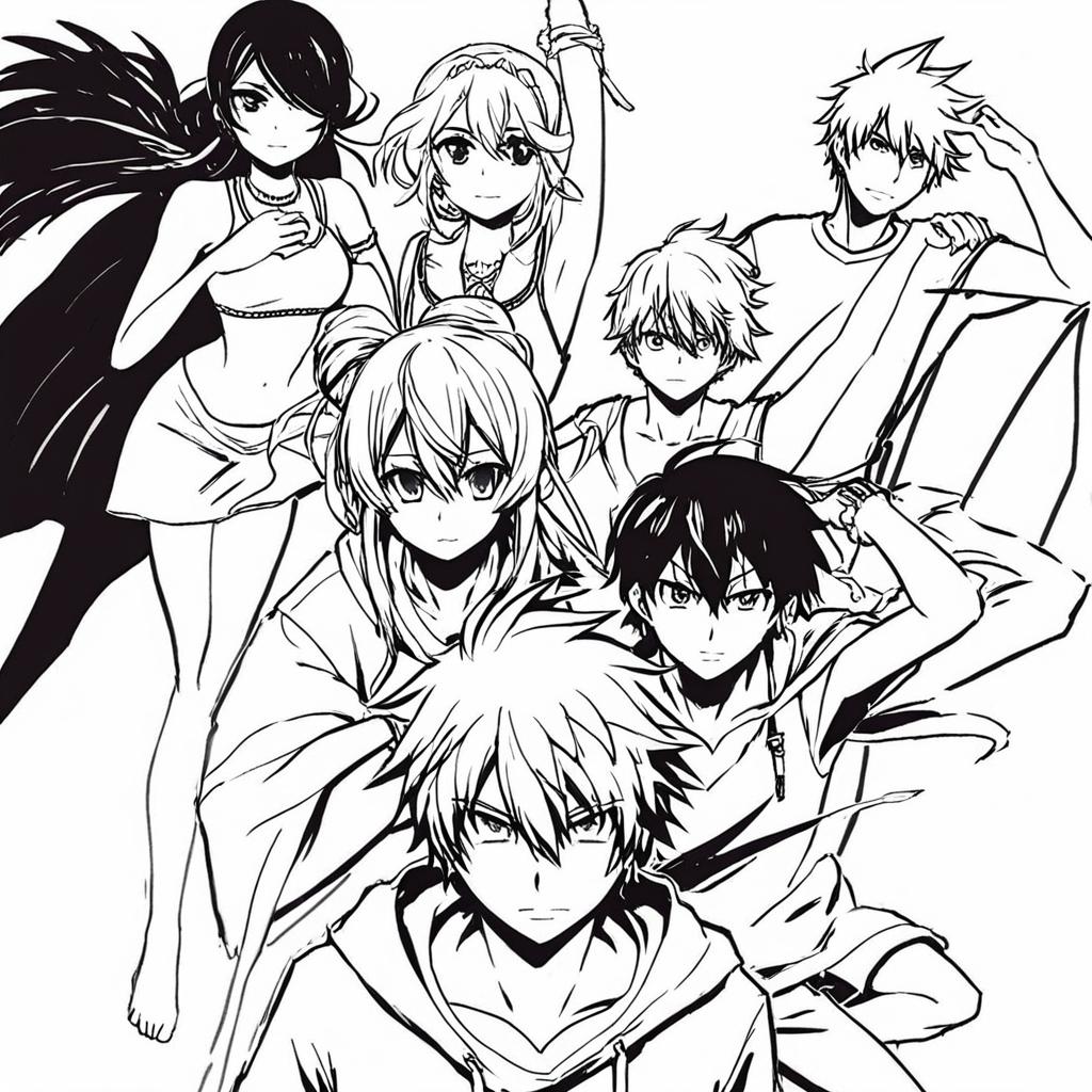 Vibrant Anime Character Collection - Eight Unique Styles & Poses