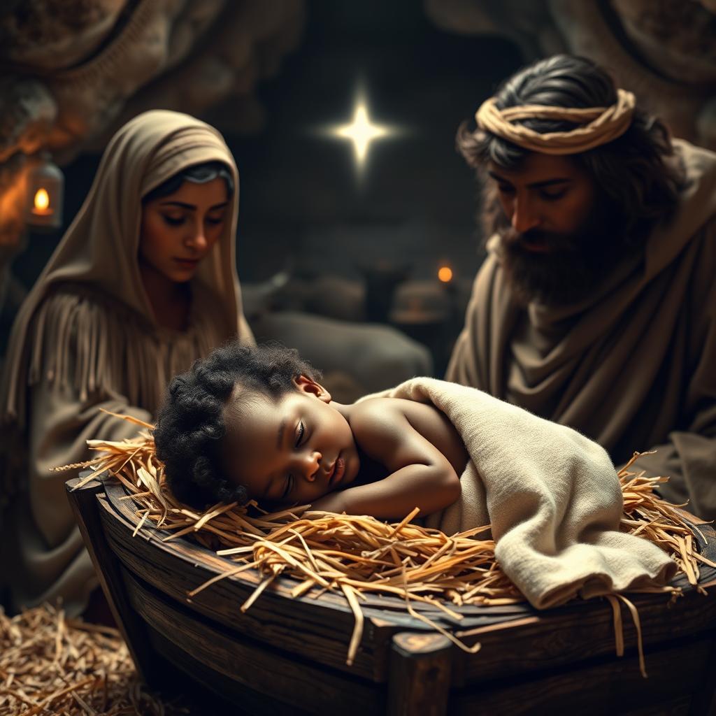 Newborn Hebrew Baby in a Serene Manger Scene | Idyllic Ideas