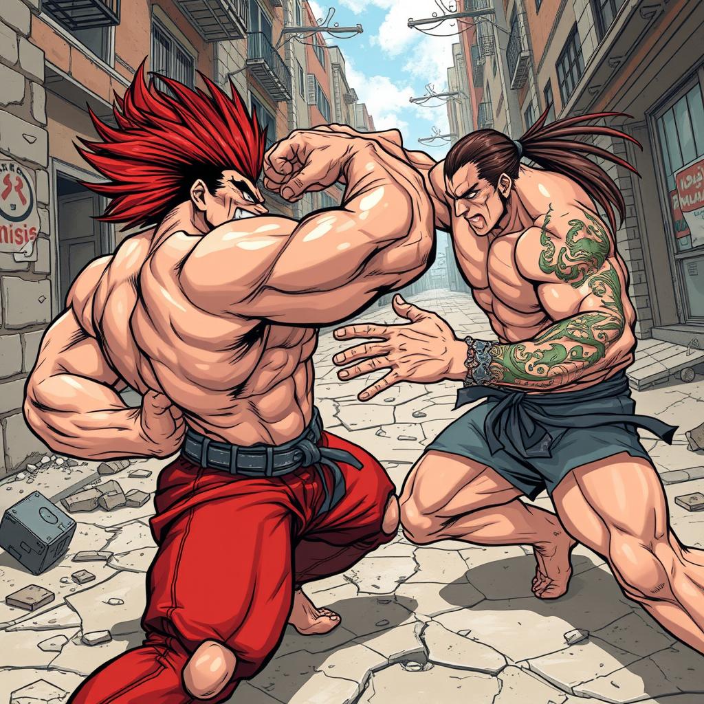 Epic Baki Hanma Inspired Battle Scene - Dynamic Action Art