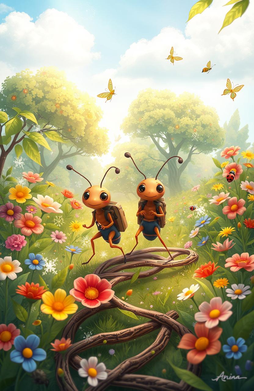 Adventurous Ants: A Whimsical Garden Exploration