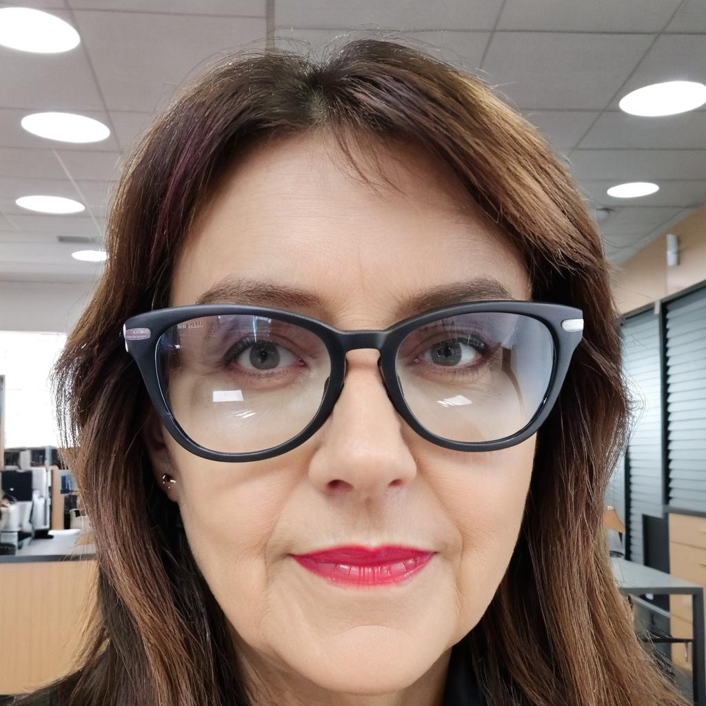 Chic Eyewear Fashion: A Confident Look in a Modern Optical Store