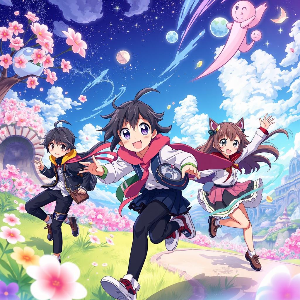 Vibrant Anime Illustrations: Adventure and Joy in Fantasy Worlds
