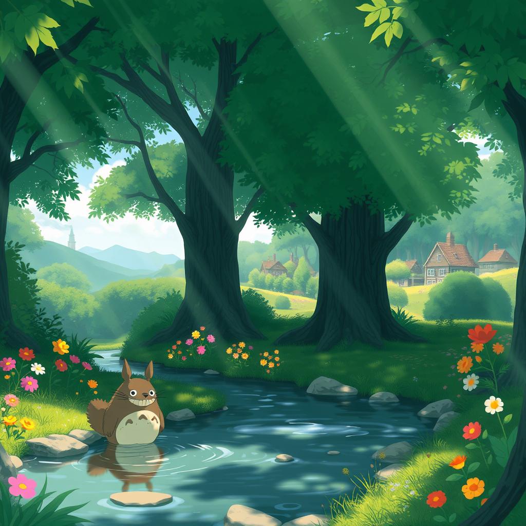 Whimsical Studio Ghibli Forest & Heartwarming Waterfront Scenes