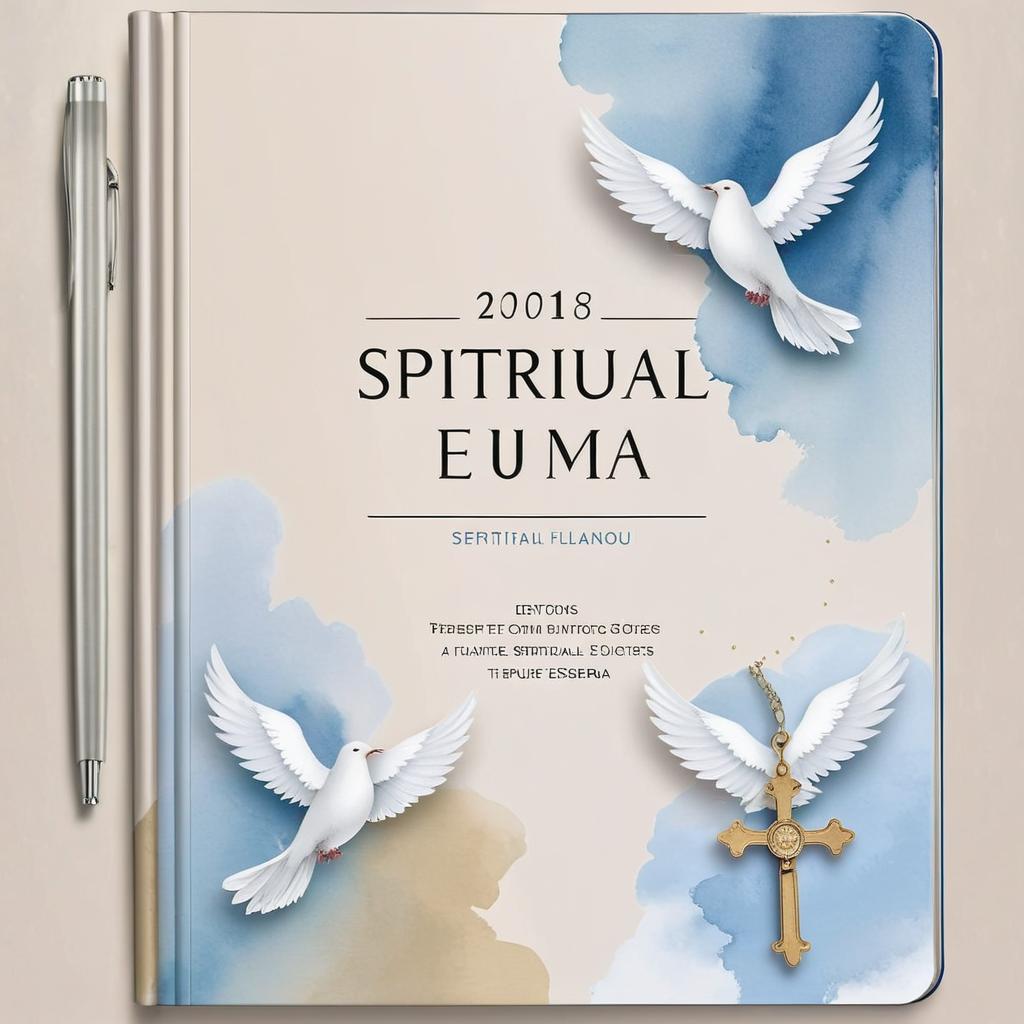 Elegant A5 Spiritual Journal Cover Design with Watercolor Aesthetics