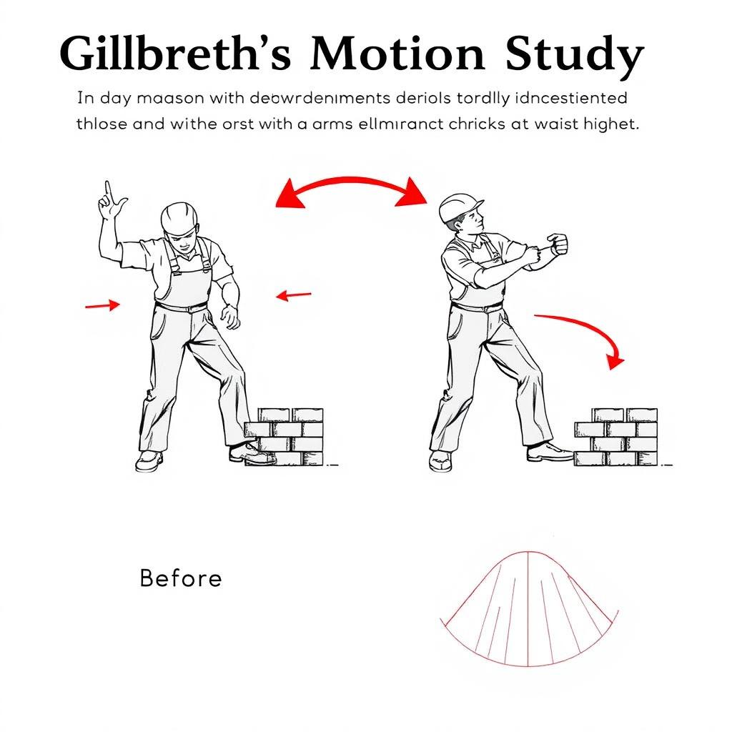 Gilbreth's Motion Study: Visualizing Efficiency in Bricklaying