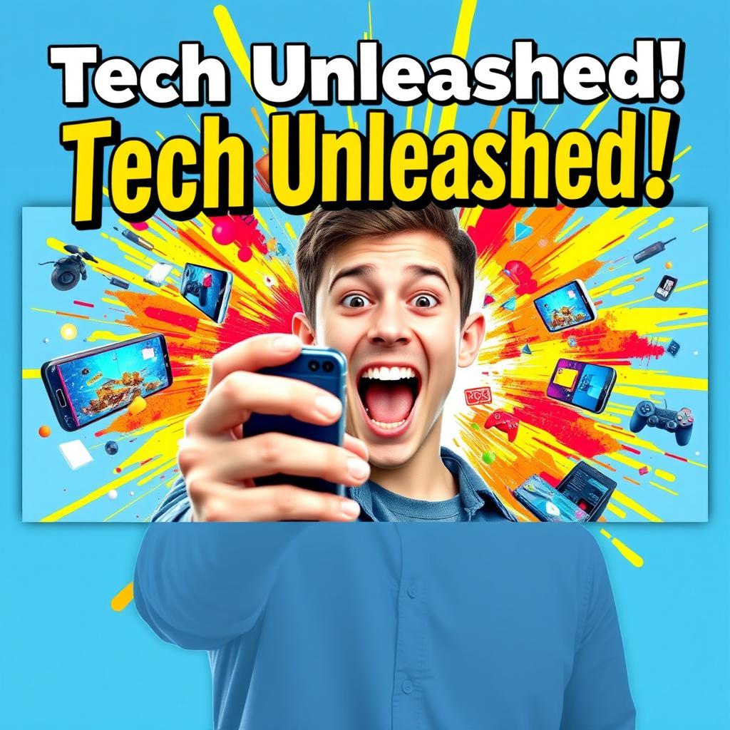 Vibrant YouTube Thumbnail Design: Tech Unleashed!