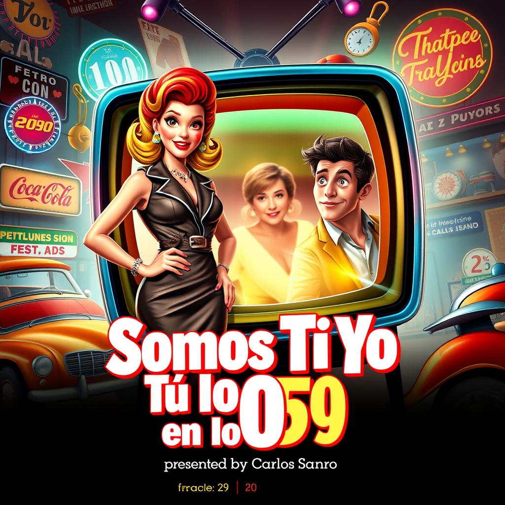 Vibrant Retro Movie Poster: 'Somos Tú y Yo en los 50s'