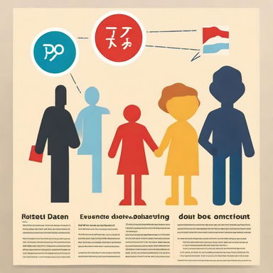 Visually impactful poster depicting basic rights in a relationship