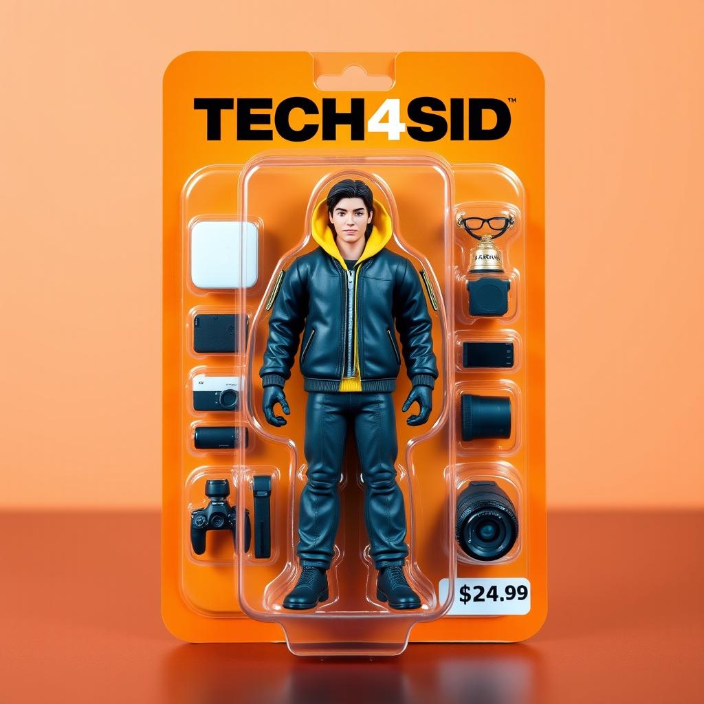 TECH4SSD Action Figure Mockup | Eye-Catching Toy Packaging Design