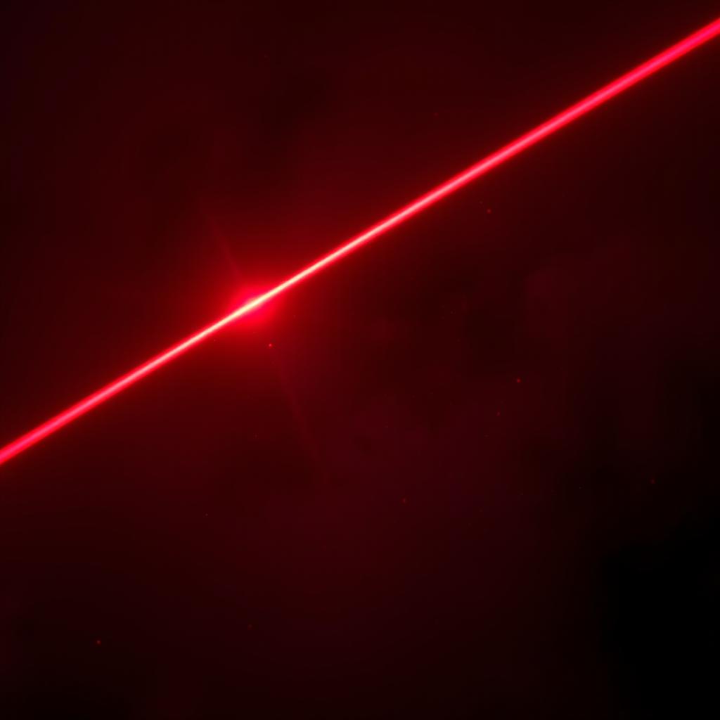 Dramatic Red Laser Beam in a Dark Sci-Fi Environment