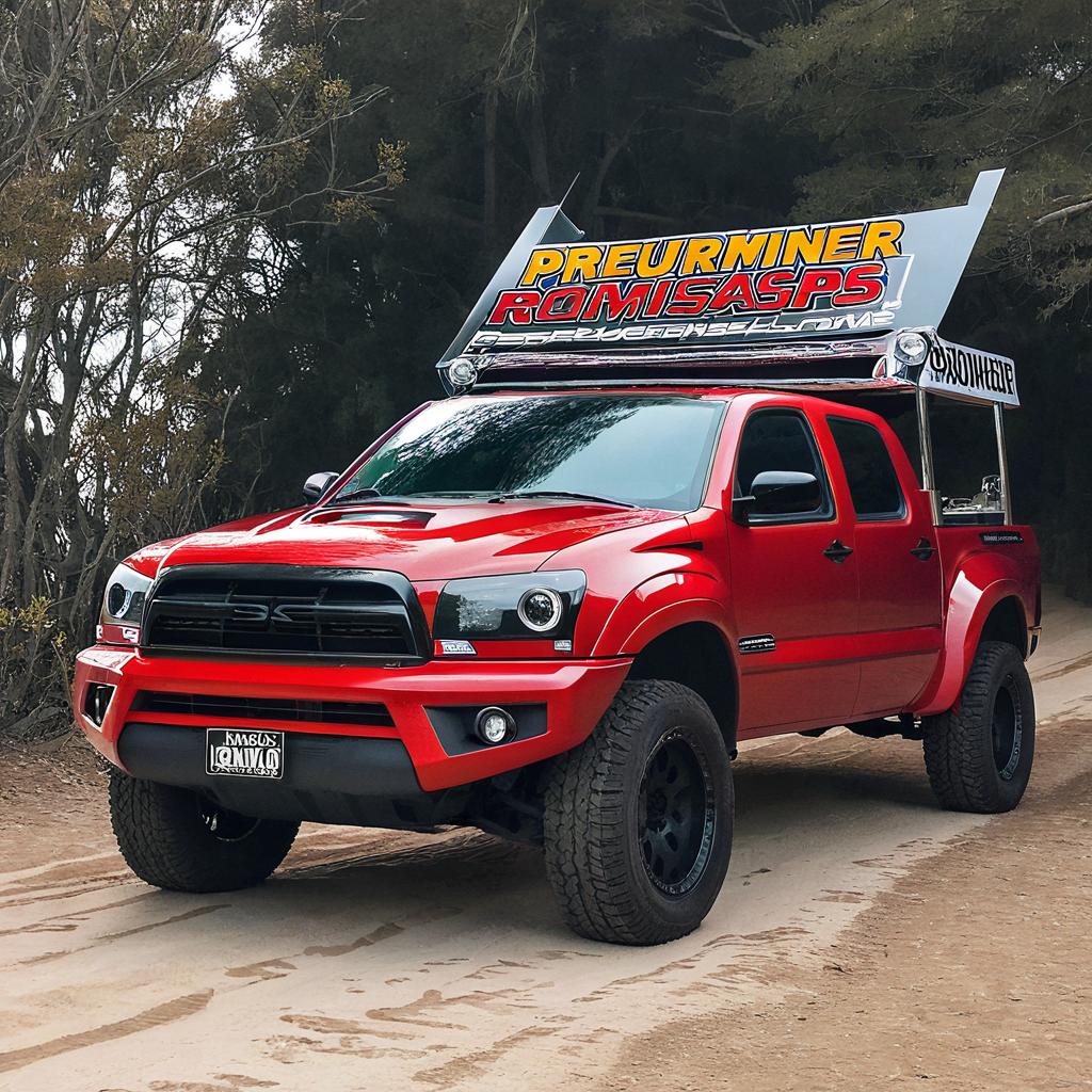 Explore the Rugged Beauty: Red Prerunner Truck Adventure