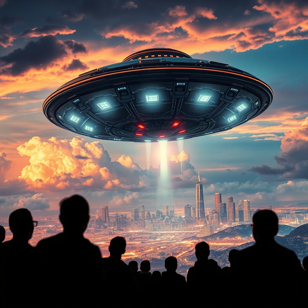 Cinematic Alien Spaceship Landing – A Stunning Sci-Fi Artwork